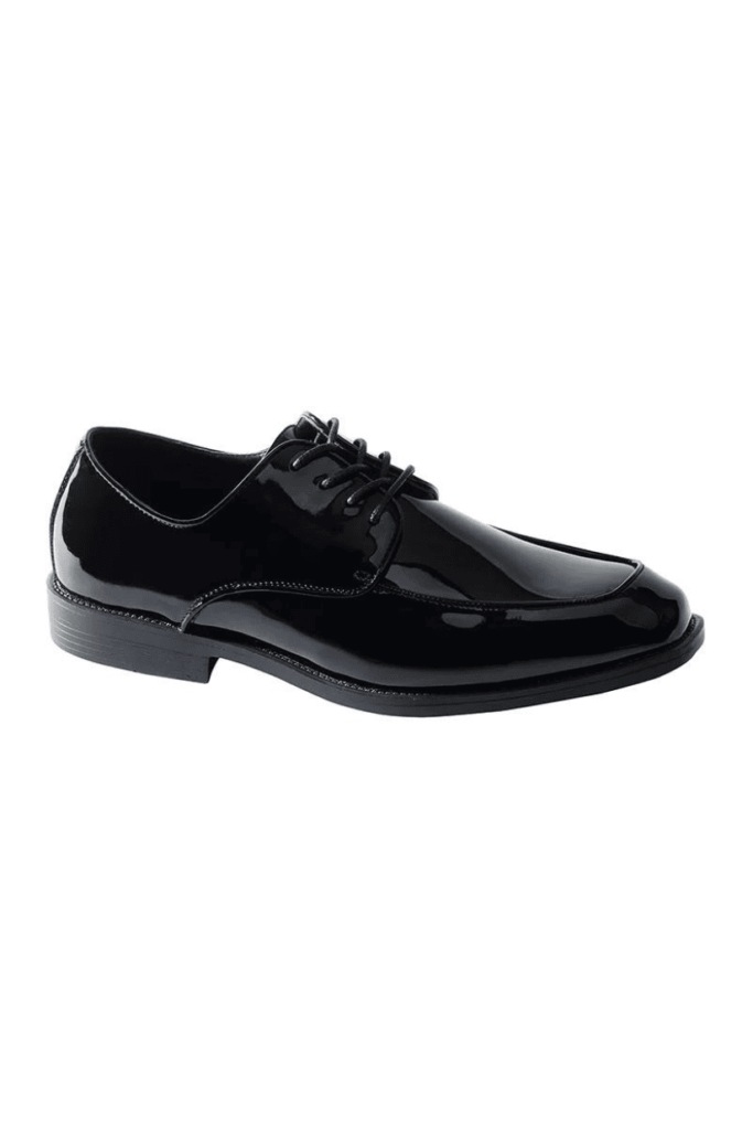 ‘Bellagio’ Black Gloss Tuxedo Shoes | TuxKit