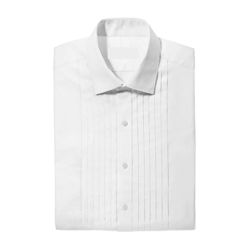 White Laydown Shirt (Pleated) | TuxKit